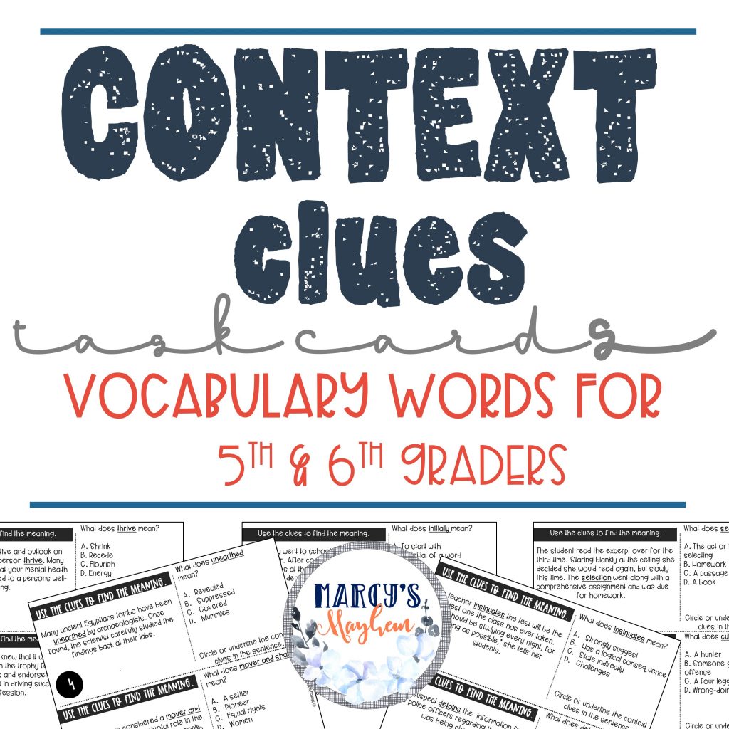 Activities to Help Teach Context Clues - Marcys Mayhem