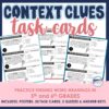 Context Clues Task Cards Practice Worksheet Vocabulary Activities 5th ...