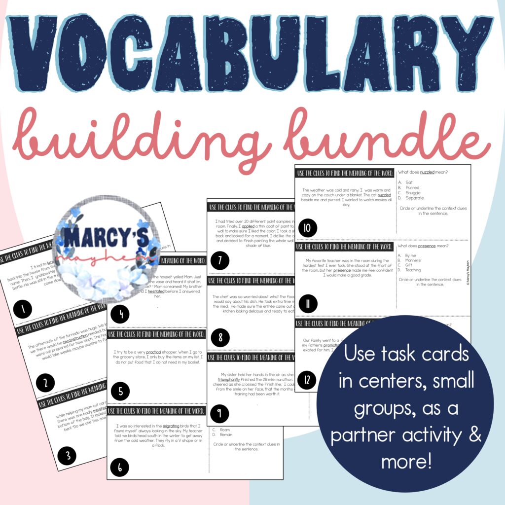 Vocabulary Building Activities for 3rd 4th 5th Grade - Marcys Mayhem