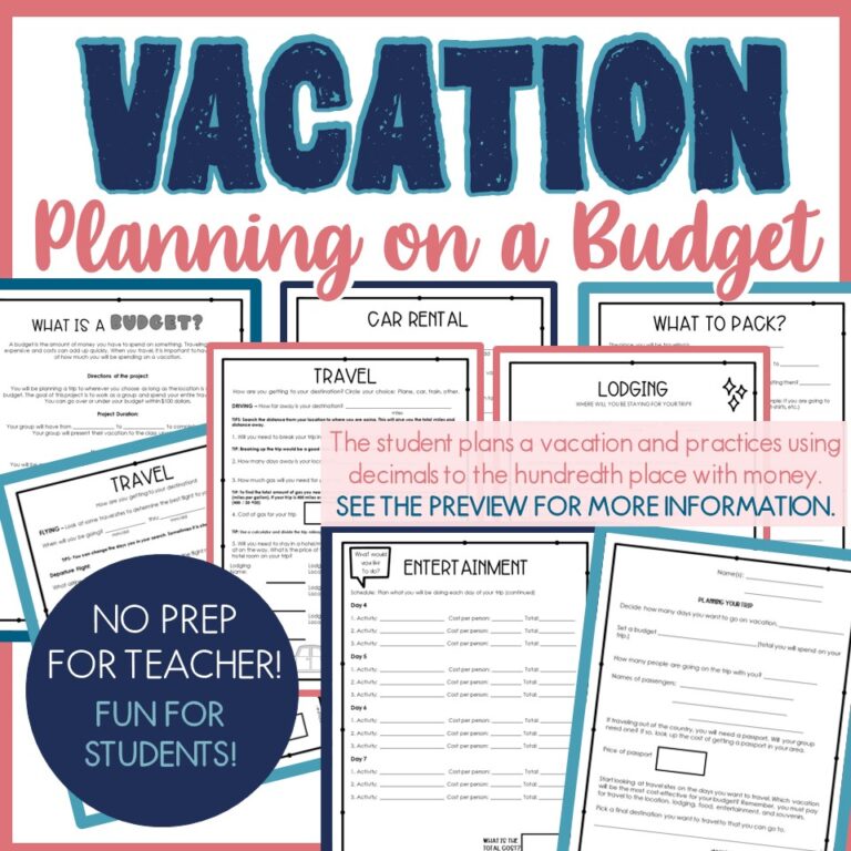 Plan a Trip Math Project Based Learning Vacation Real World Math ...