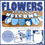 Blue Flowers Classroom Decor: Pretty Navy set - Marcys Mayhem
