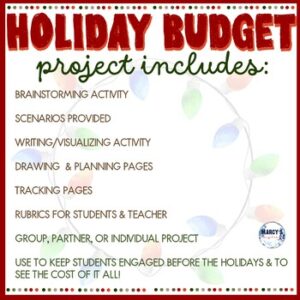 Holiday Budget Project 4th & 5th grade - Marcys Mayhem