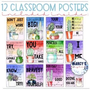Succulent Motivational Posters: Growth Mindset Posters for students ...