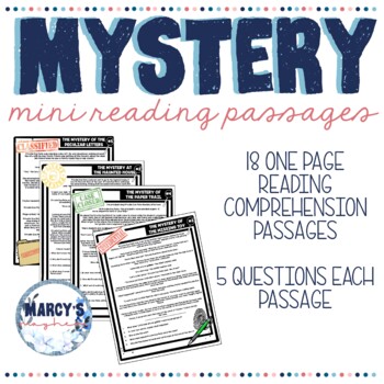 Mini mysteries reading comprehension - short stories with clues 2nd ...