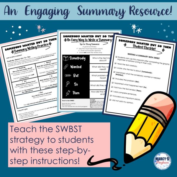 Somebody Wanted But So Then SWBST Graphic Organizer Summary Writing ...