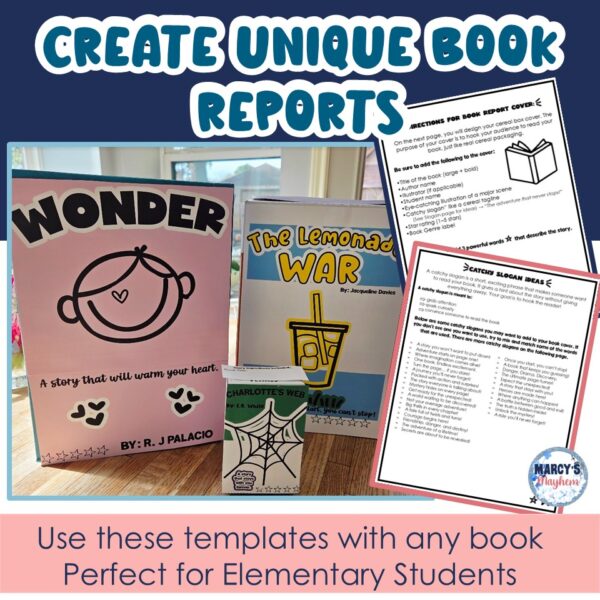 Book Report Templates 1st 2nd 3rd 4th Grade Cereal Box Book Report and ...