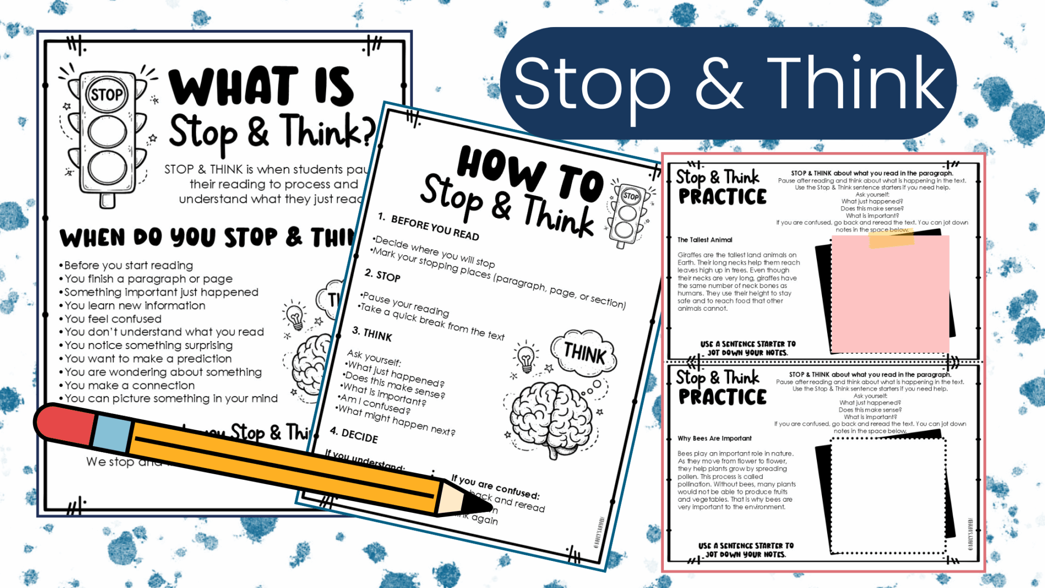 Stop and Think vs Stop and Jot reading strategy: How to Use Both in ...