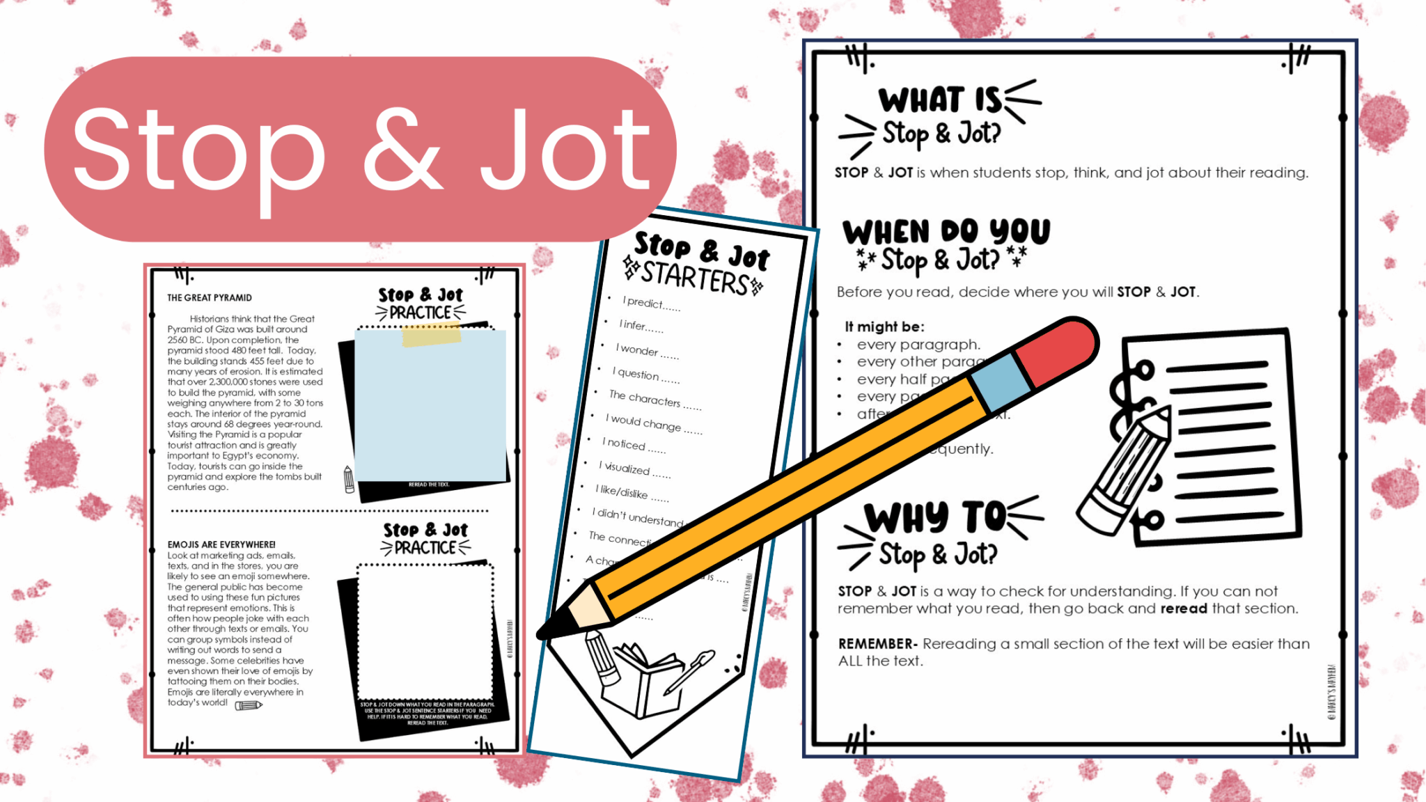 Stop and Think vs Stop and Jot reading strategy: How to Use Both in ...